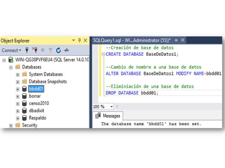 Creación, modificación y eliminación de bases de datos - DBA dixit