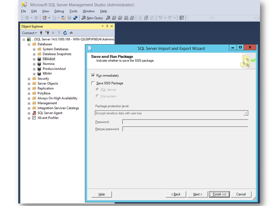 Transferir datos de Excel a SQL Server - DBA dixit